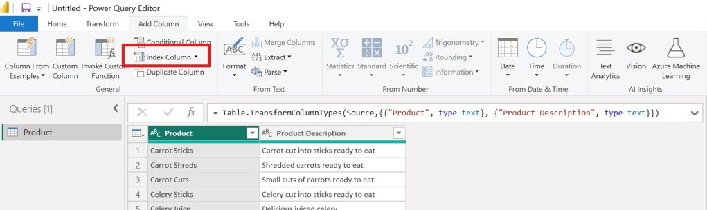 How to create an Index column or ID column in Power BI – The Data Community