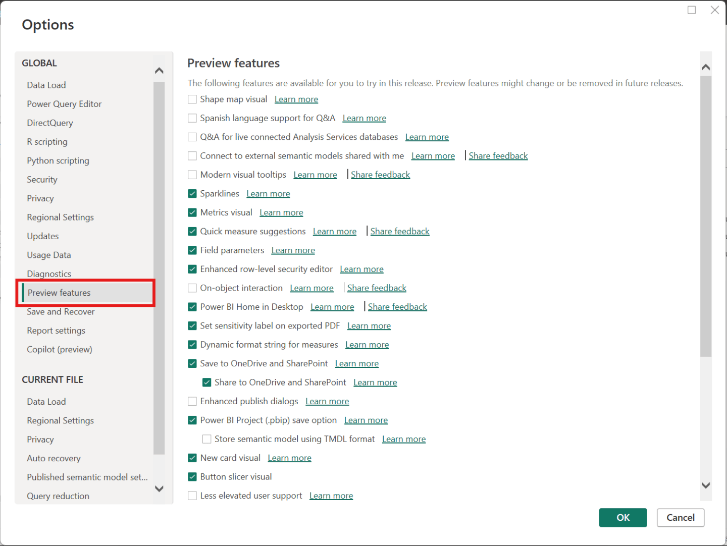 Activating or Deactivating “Preview Features” in Power BI – The Data ...